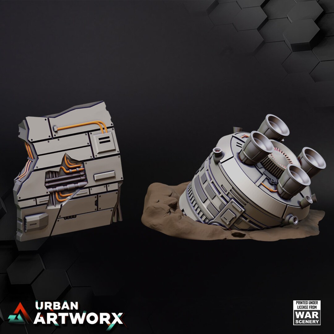 Tabletop Terrain 40K Star Wars: Legion Shatterpoint War Scenery Crashed ...