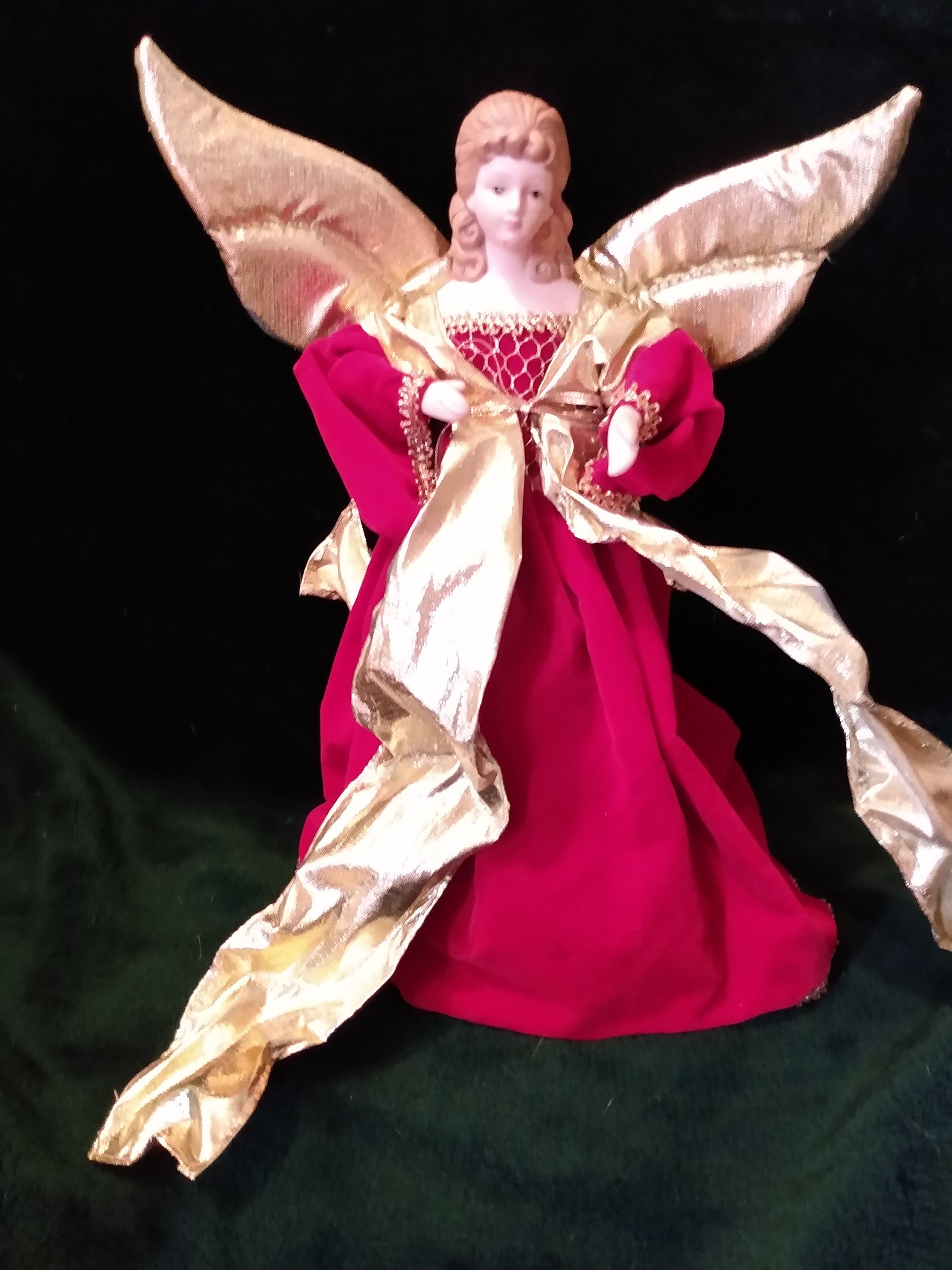 12 Inch Angel Tree Topper Red Velvet, Gold Wings - Etsy