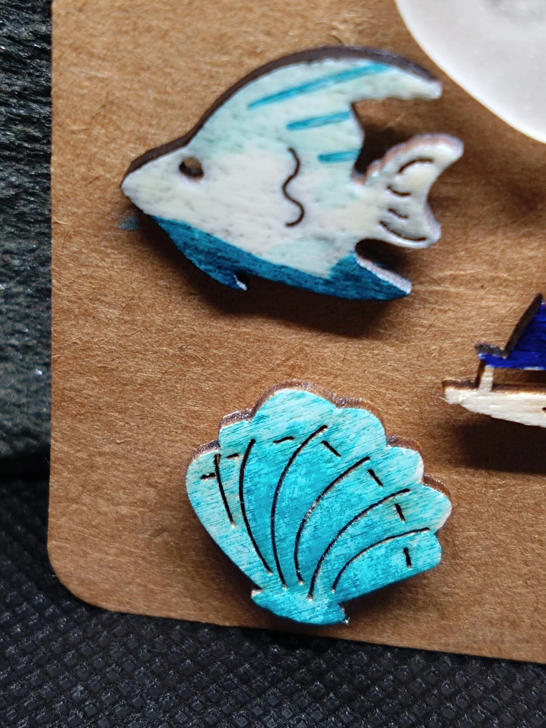 Wooden Pin Badge, Nautical Theme, Set of 6 - Craft Shapes 3mm Ply With ...