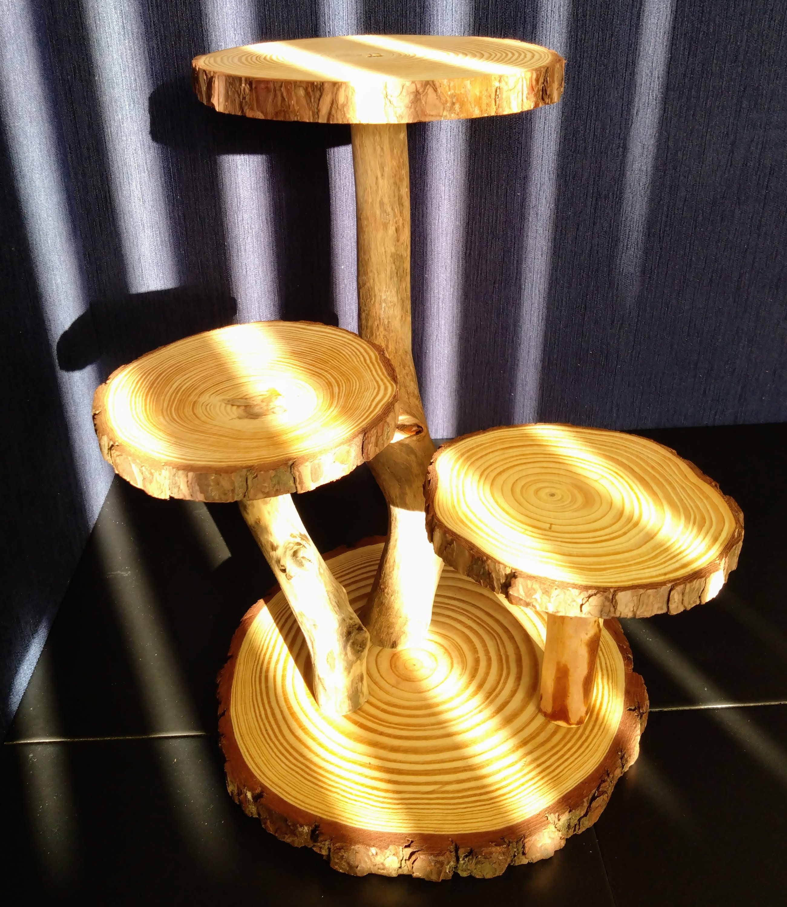 Handcrafted 4-tier Rustic Wood Wedding Cake Stand, Spruce, Oak, Birch ...