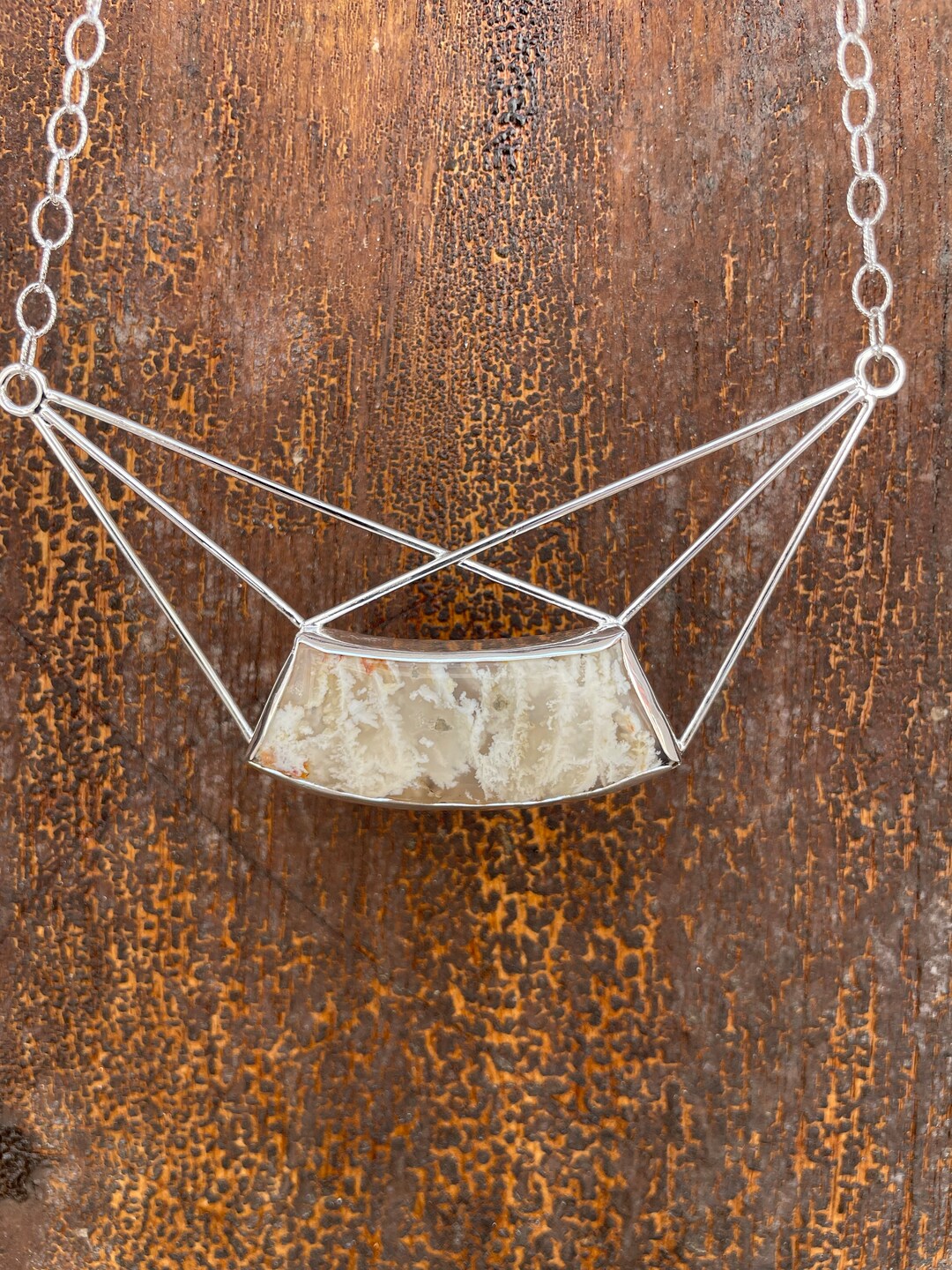 Bella Vista Feather Agate Necklace - Etsy