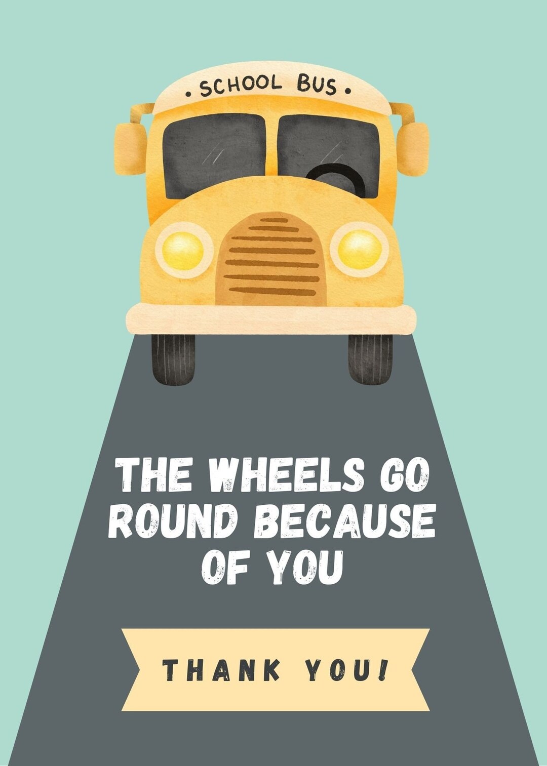 School Bus Driver Thank You Card - Etsy