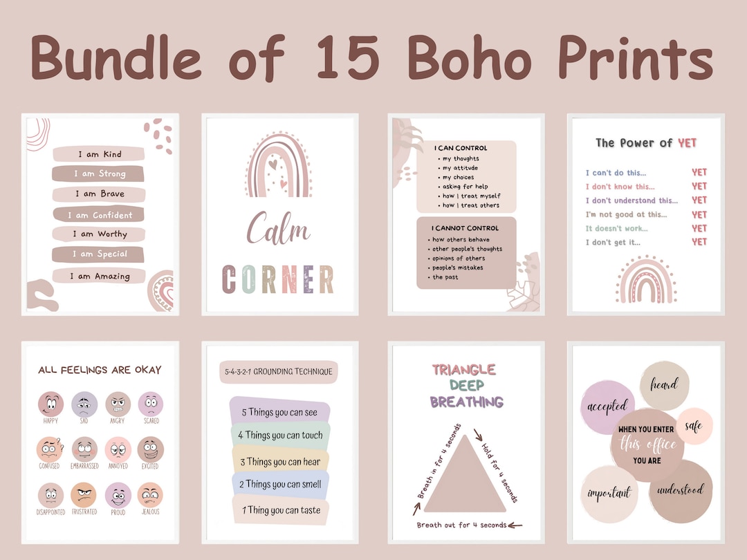 15 School Counseling Posters Decor Quote Counselor Signs Bundle School ...