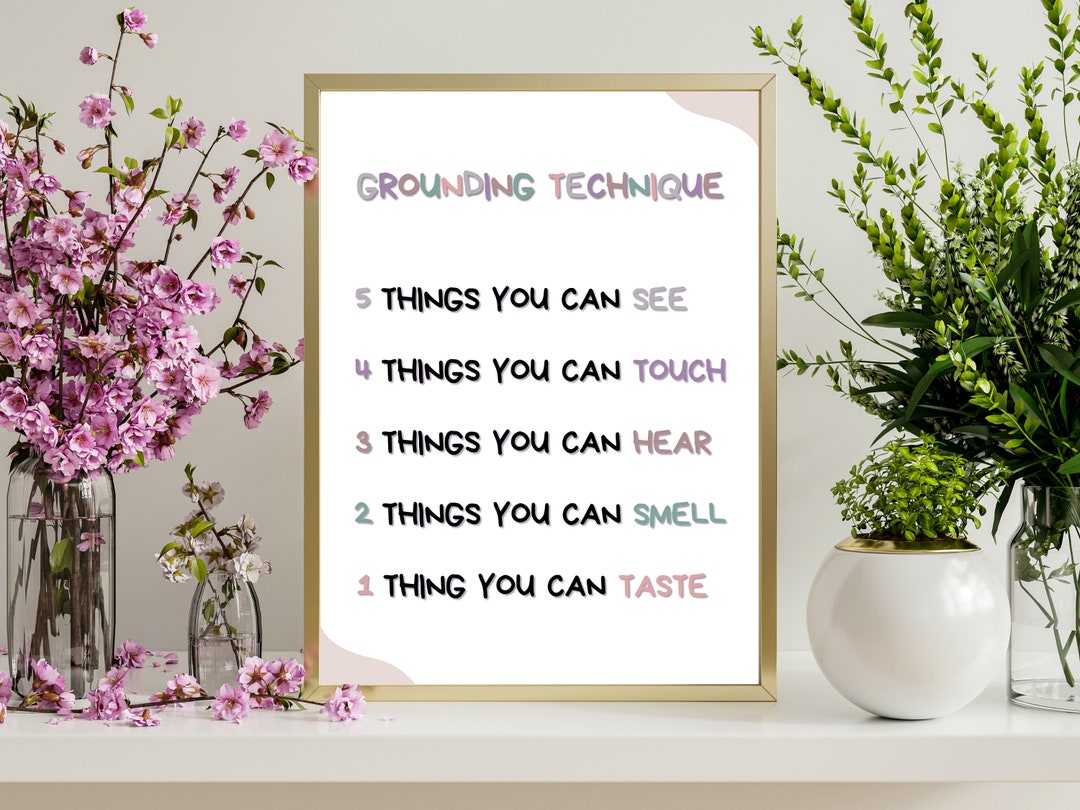 Grounding Techniques Poster Grounding Technique Print Counseling ...