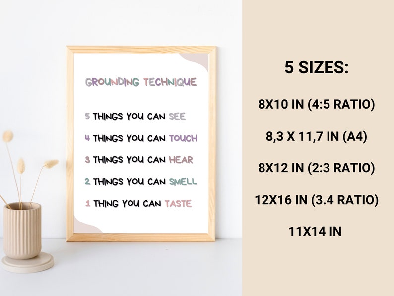 Grounding Techniques Poster Grounding Technique Print Counseling ...