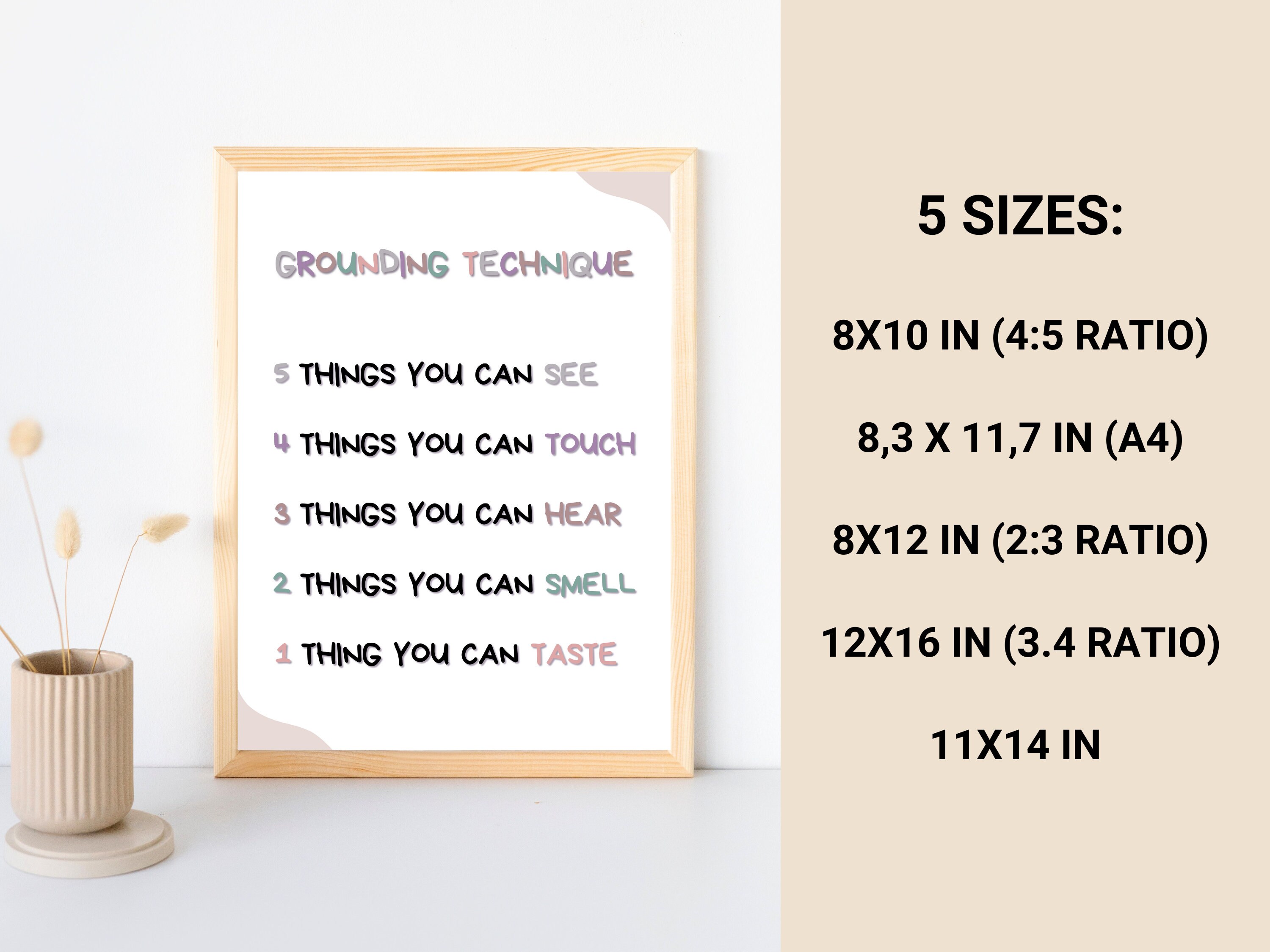 Grounding Techniques Poster Grounding Technique Print Counseling ...