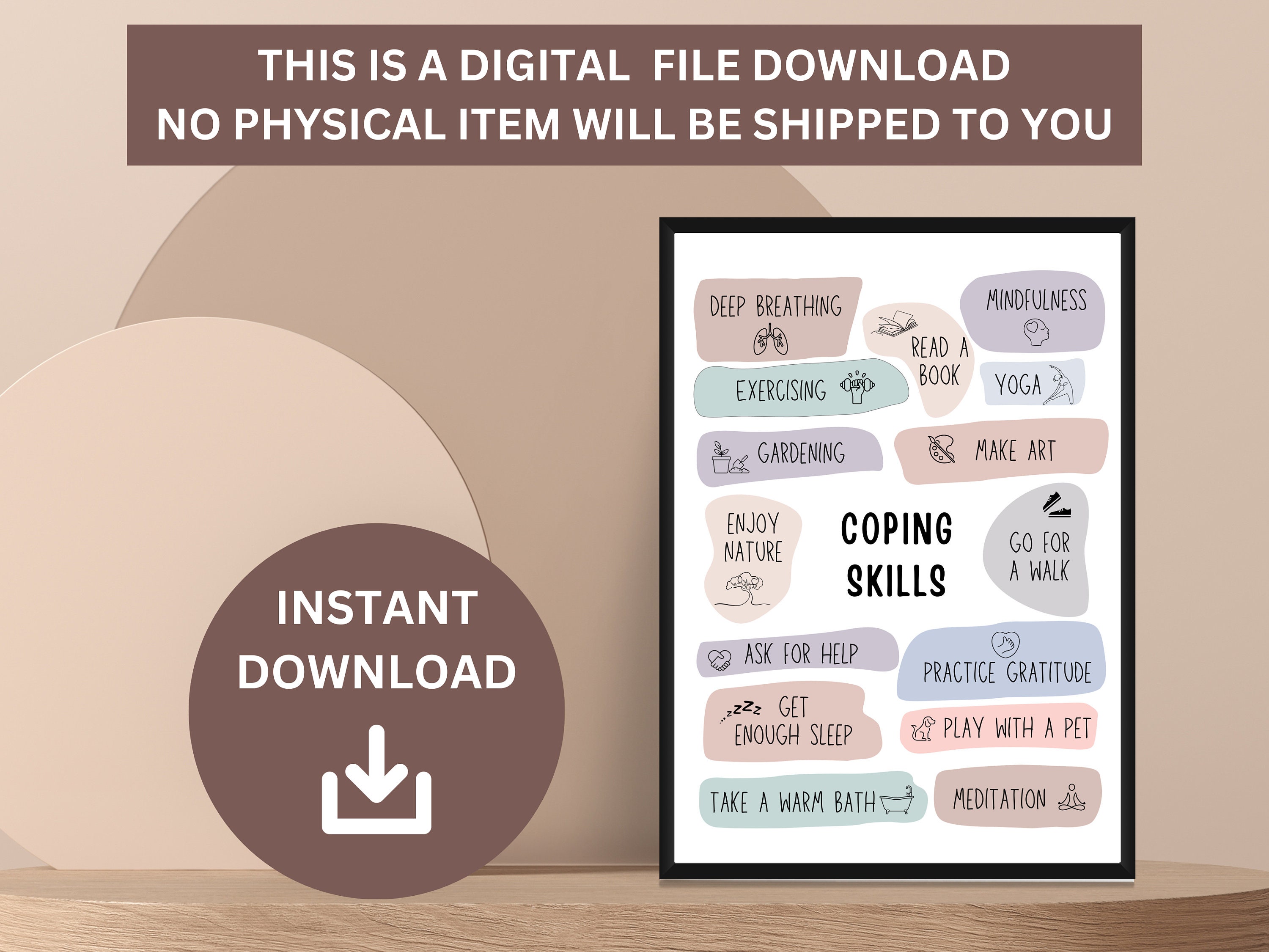 Coping Skills Poster Counseling Posters Social Worker Decor School ...