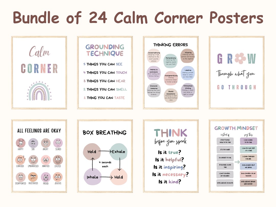 24 Calm Corner Poster Decor Calming Down Posters Emotional - Etsy