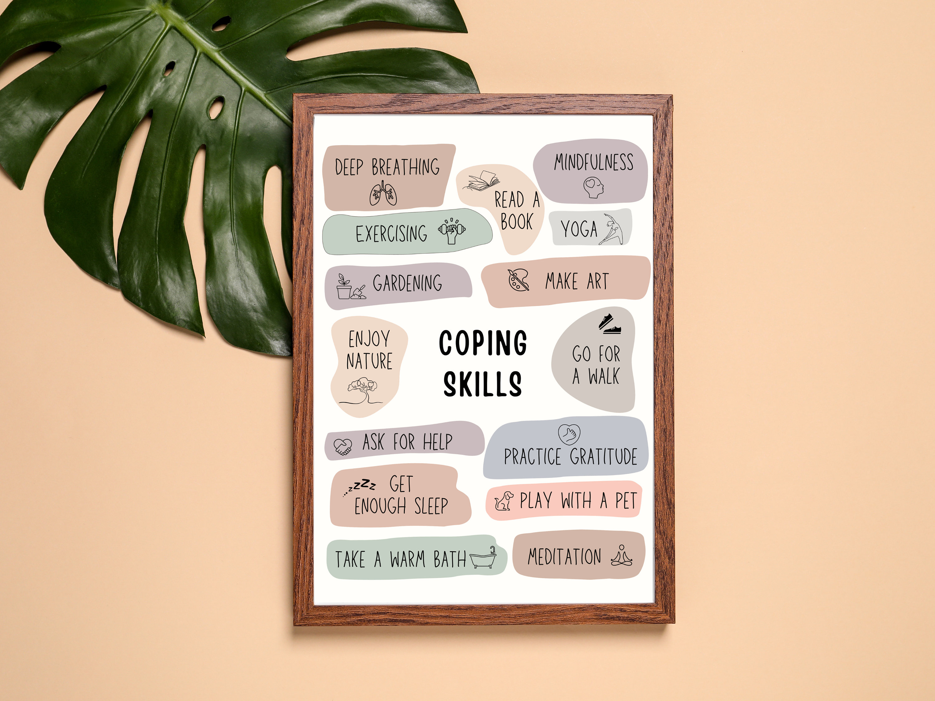 Coping Skills Poster Counseling Posters Social Worker Decor School ...