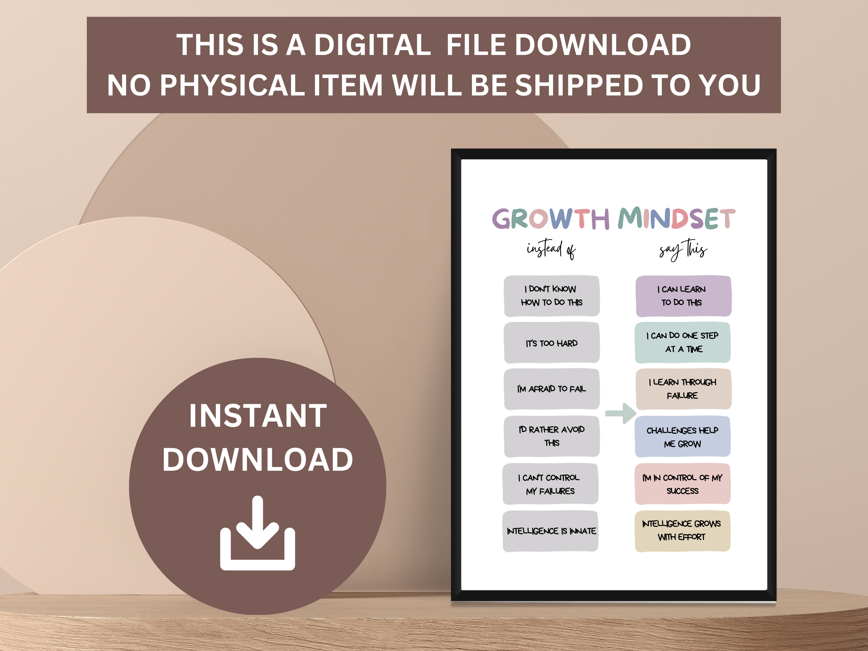 Growth Mindset Poster Growth Mindset Printable Poster Counseling ...