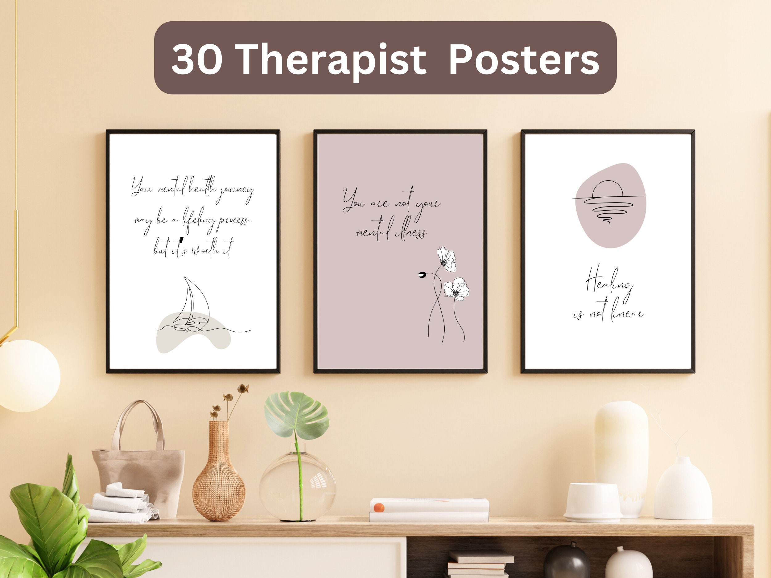 30 Therapist Posters Quotes Mental Health Posters Counselling Decor ...