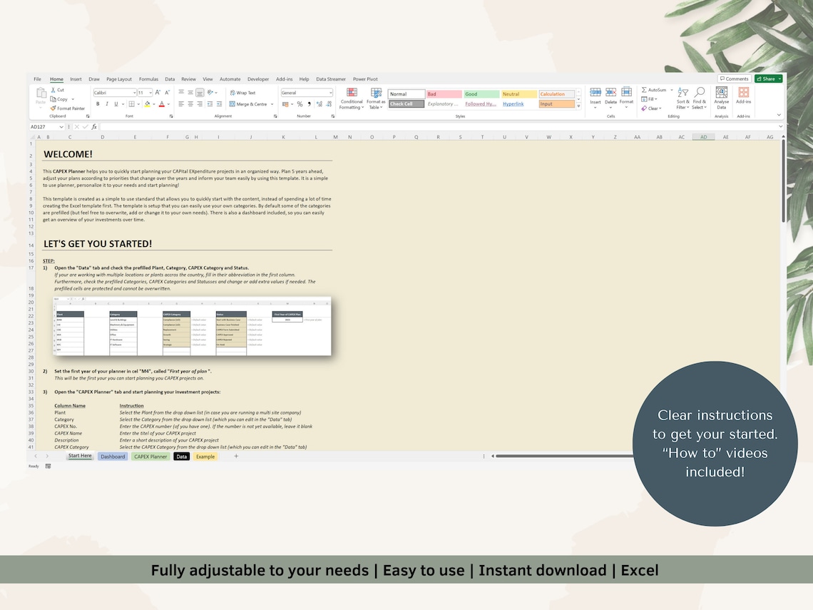 CAPEX Planner: 5-year Business Excel Template (capex Forecast) - Etsy