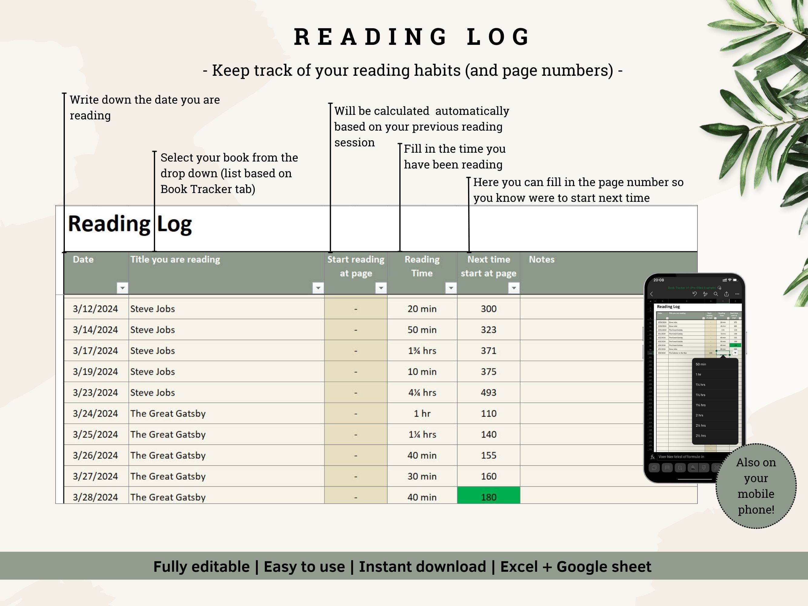 Book Tracker | Reading Tracker | Organize Your Digital Bookcase | Excel ...
