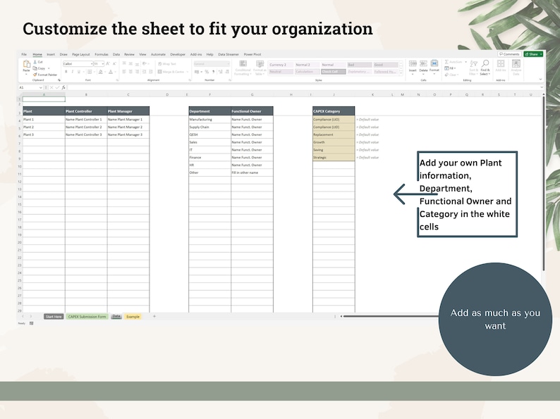 CAPEX Submission Form: Project Initiation Excel Template - Etsy