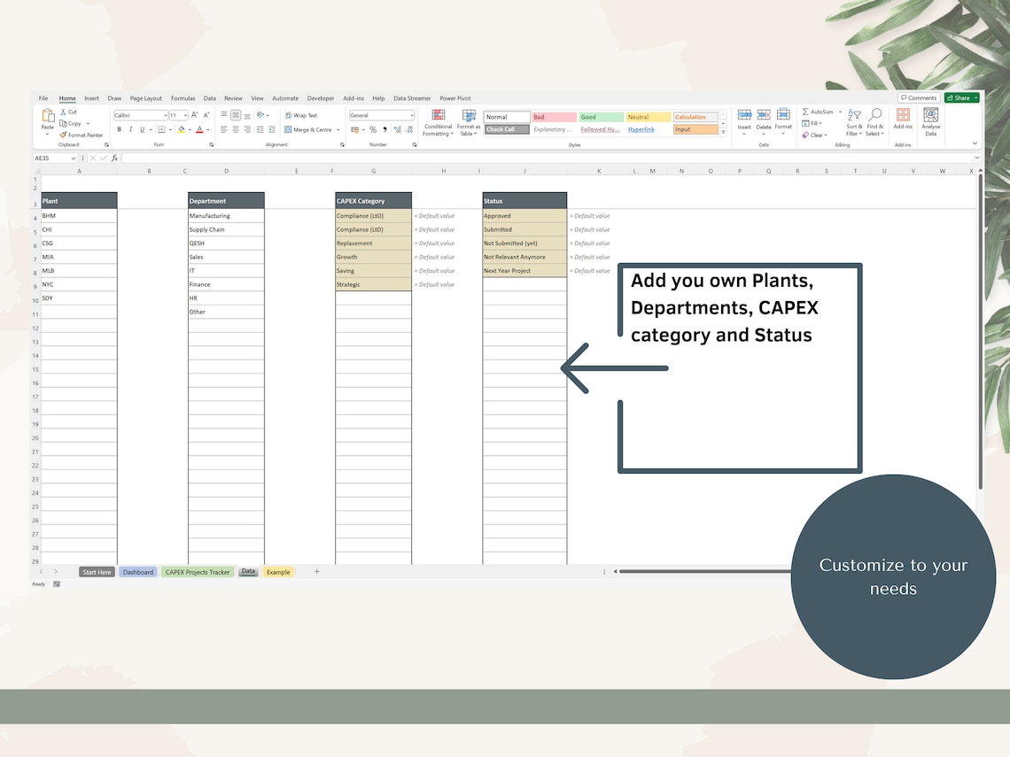 CAPEX Project Tracker: Business Excel Template (digital Download) - Etsy