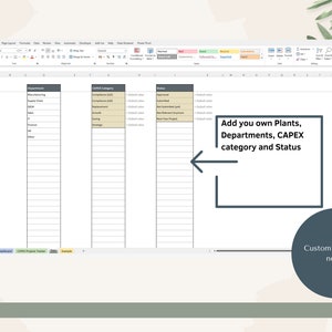 CAPEX Project Tracker: Business Excel Template (digital Download) - Etsy
