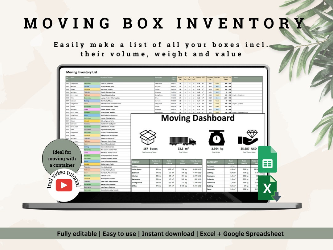 Moving Box Inventory | Moving Box Volume | Manage Your Relocation in ...