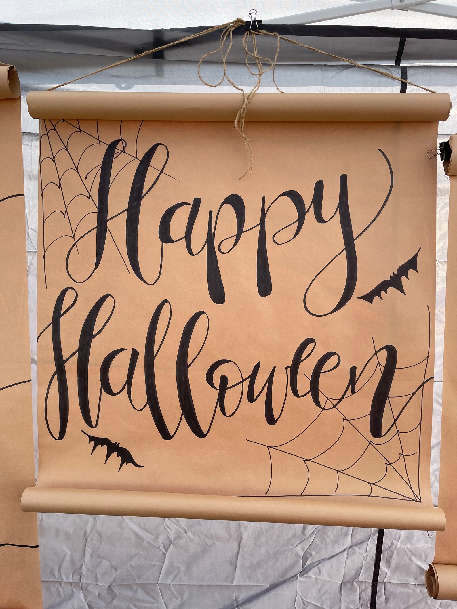 Happy Halloween Paper Scroll Sign, Halloween Wall Sign, Halloween Wall ...
