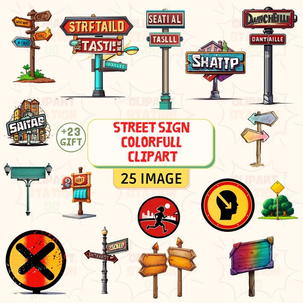 Street Sign Clipart - Etsy