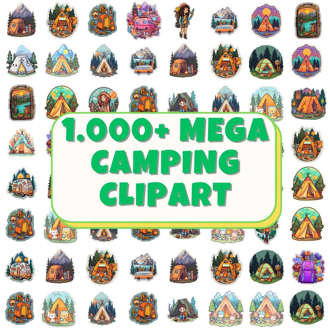 Camping Watercolor Bundle Png, Adventure Campers Clipart, Camping PNG ...
