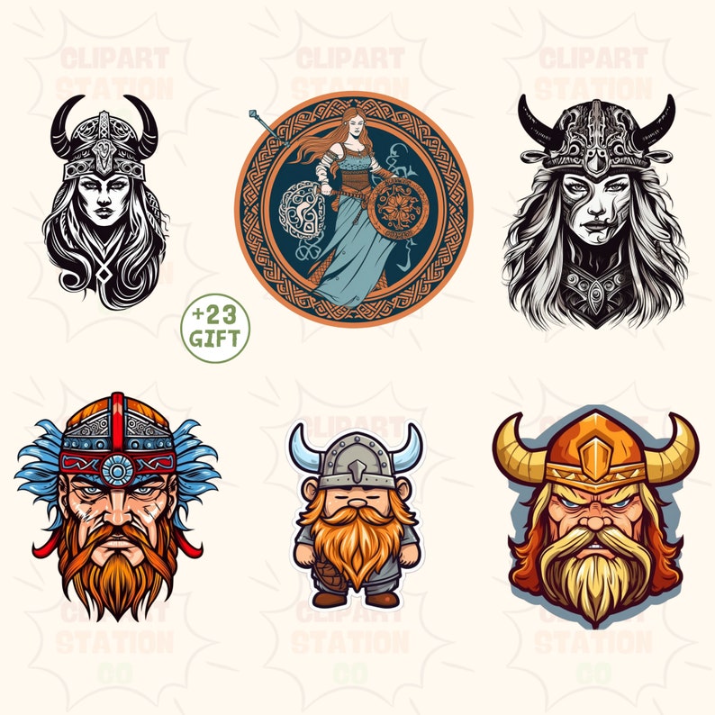 Watercolor Viking Clipart, Nordic Pagan Norse Axe Shield Helmet Vikings ...