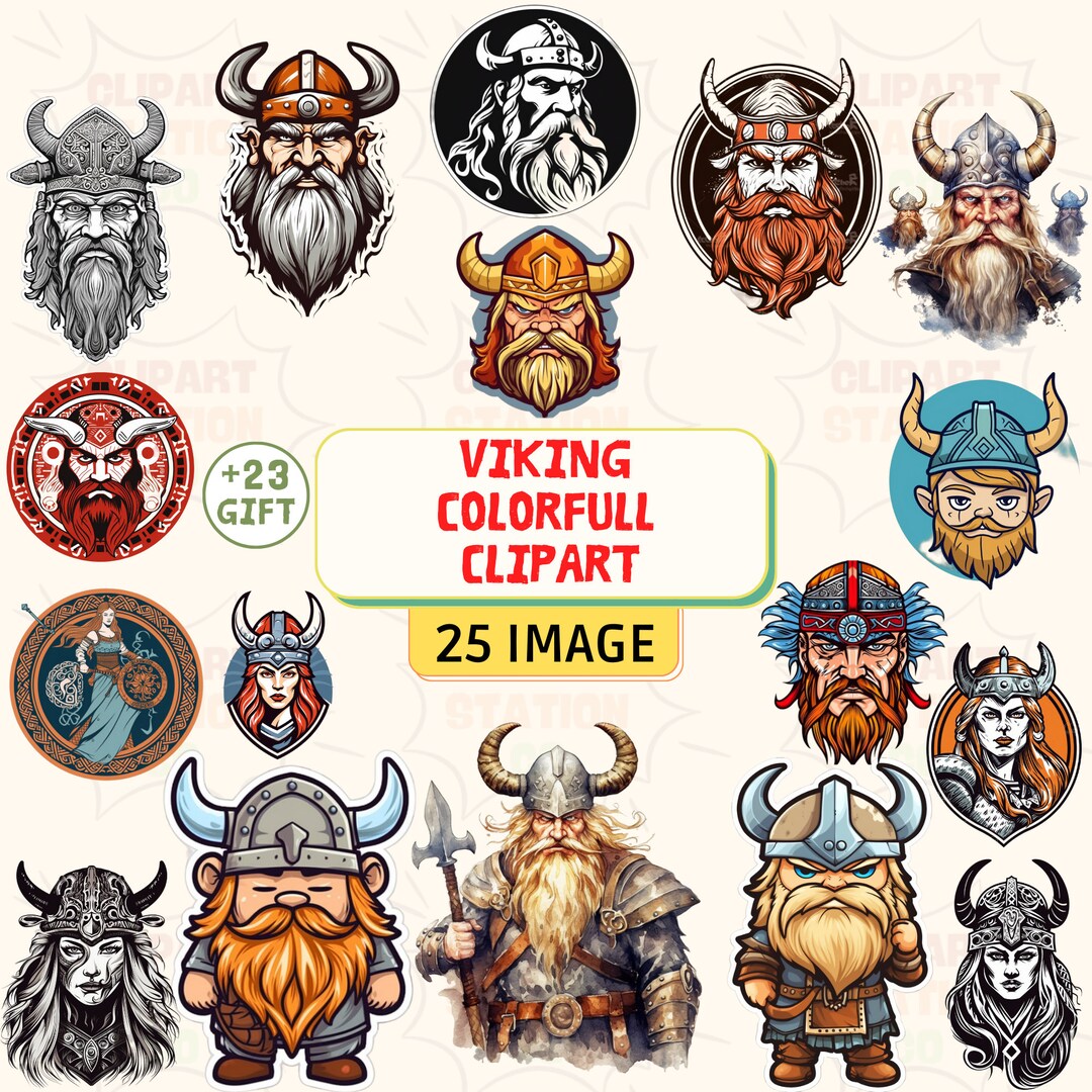Watercolor Viking Clipart, Nordic Pagan Norse Axe Shield Helmet Vikings ...