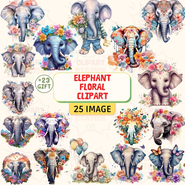 Elephant Clipart - Etsy
