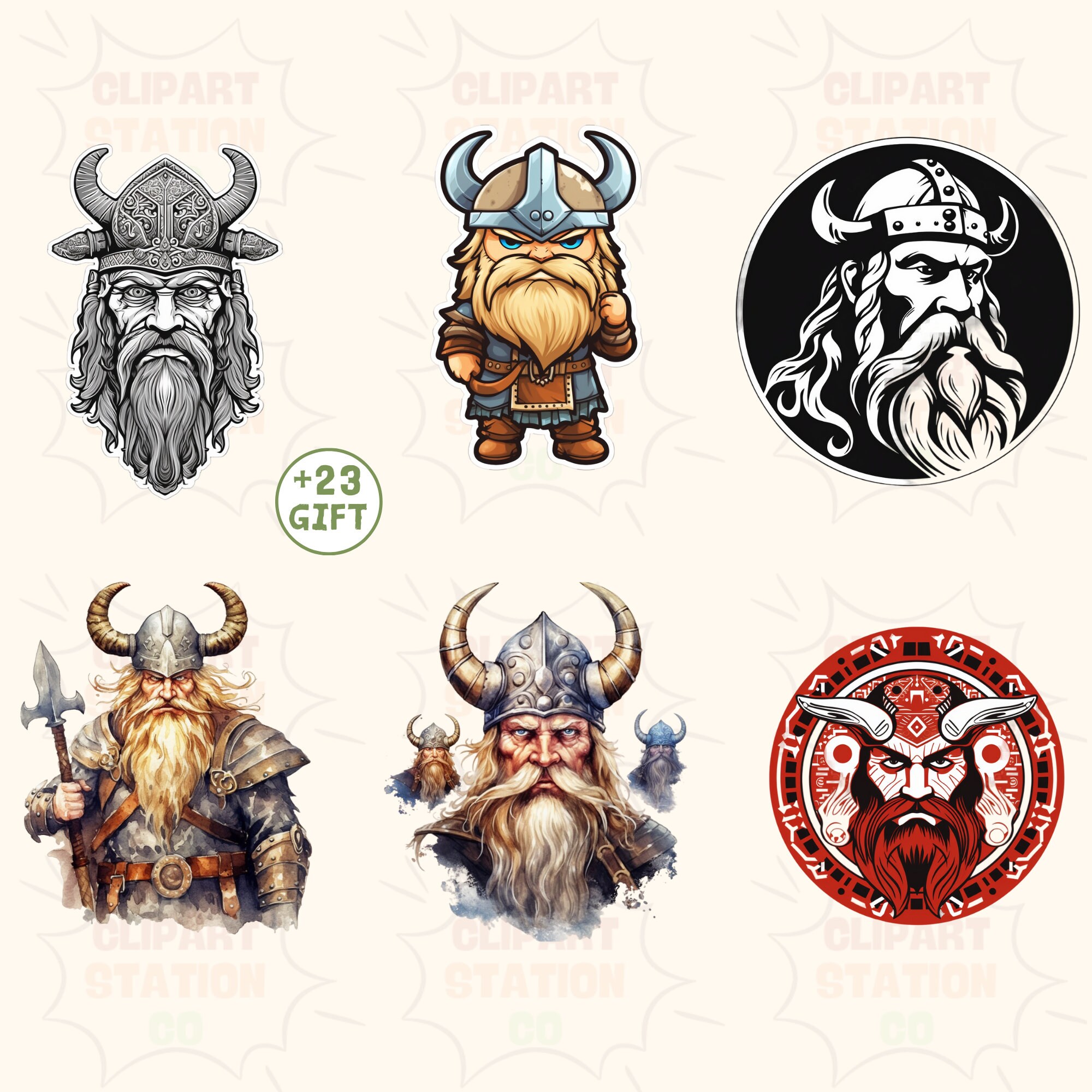 Watercolor Viking Clipart, Nordic Pagan Norse Axe Shield Helmet Vikings ...