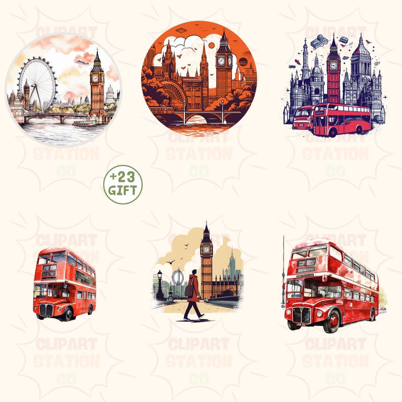 London Watercolor Clipart London Scrapbooking Png London - Etsy