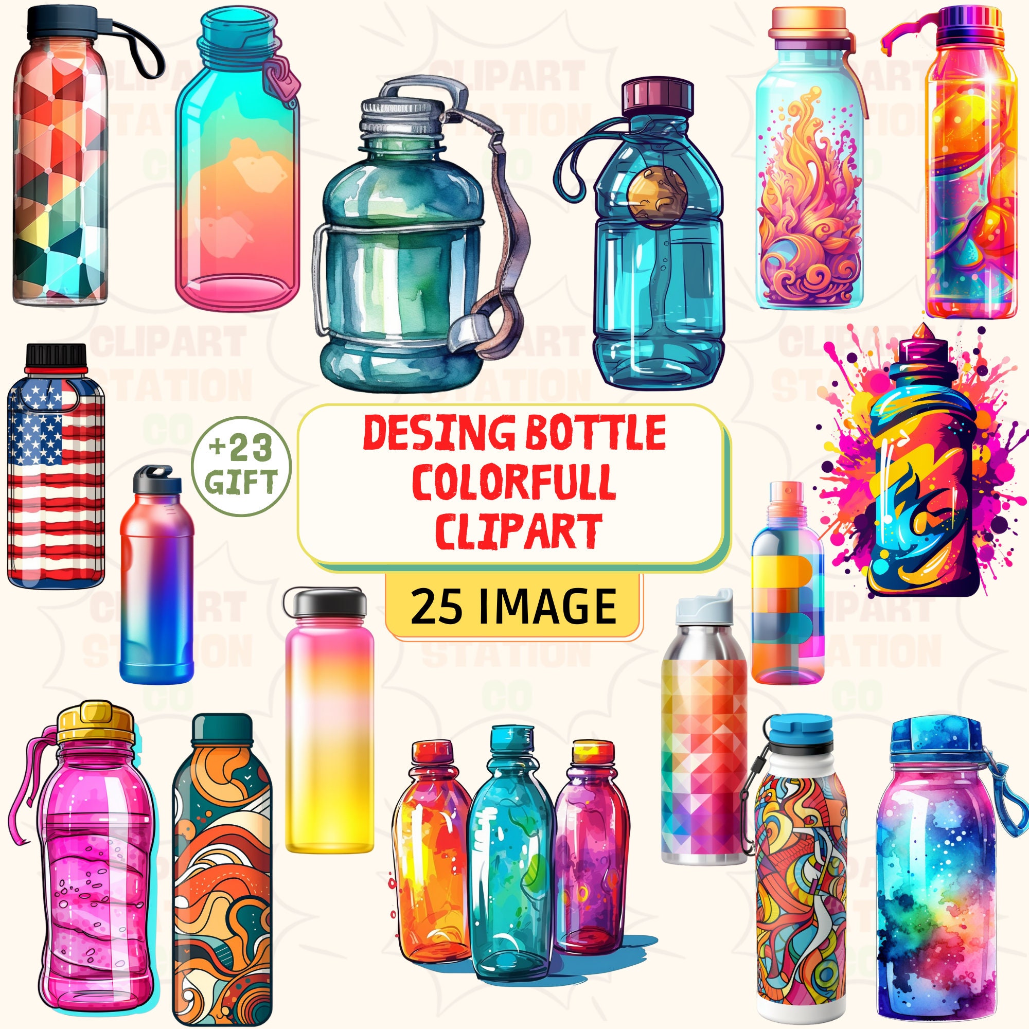 Reusable Water Bottle Clip Art