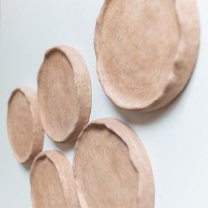 Boho Wall Art, Paper Mache, Blush Pink Home Decor, Textured Wabi Sabi ...