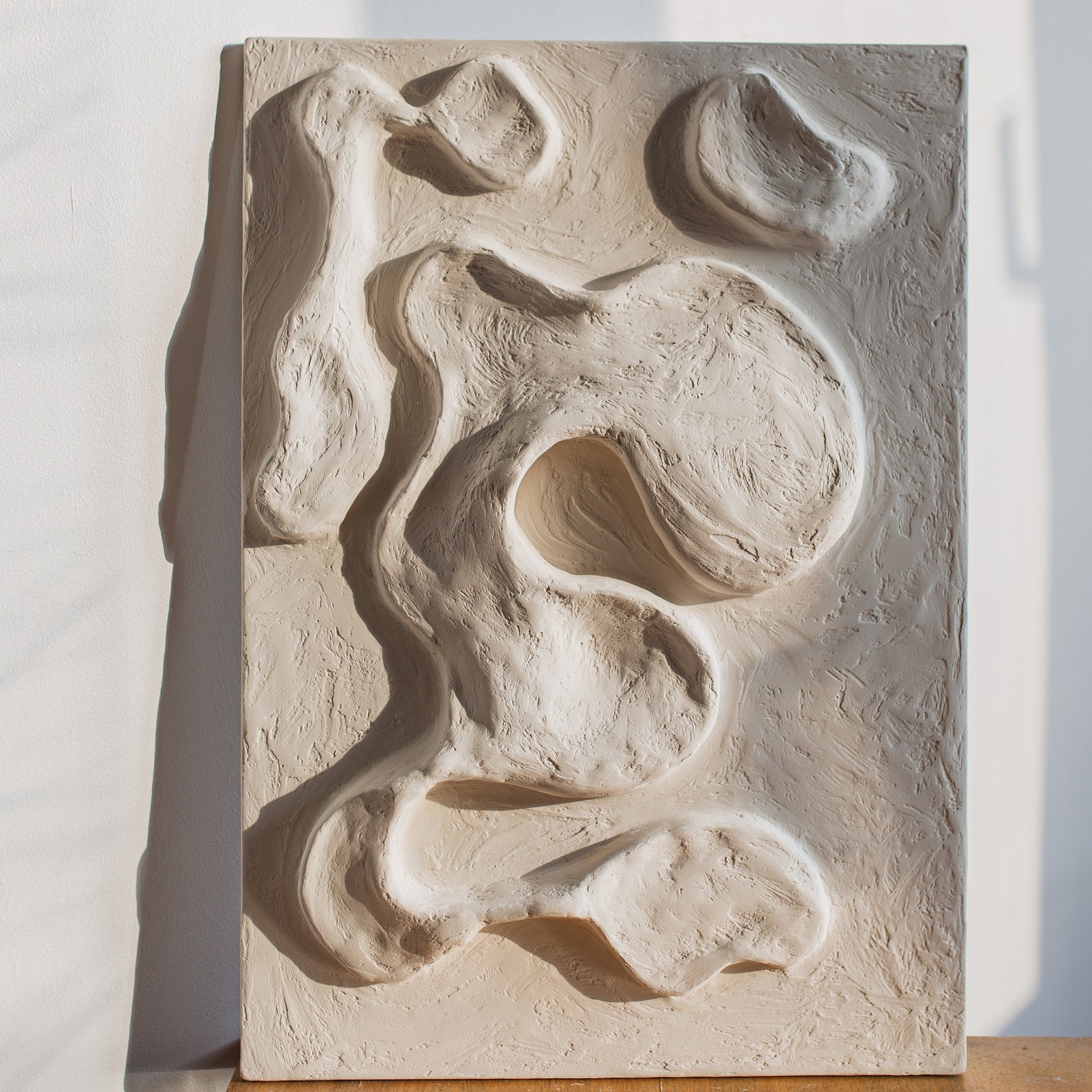 Wabi Sabi 3d Textured Wall Art, Japandi Wall Art, White Plaster Wall Art, Abstract Relief ...
