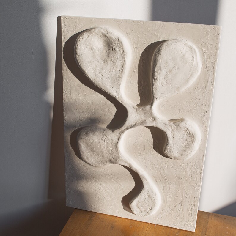 Wabi Sabi Wall Art, Japandi Wall Art, White Plaster Wall Art, Organic Shapes, Boho Home ...