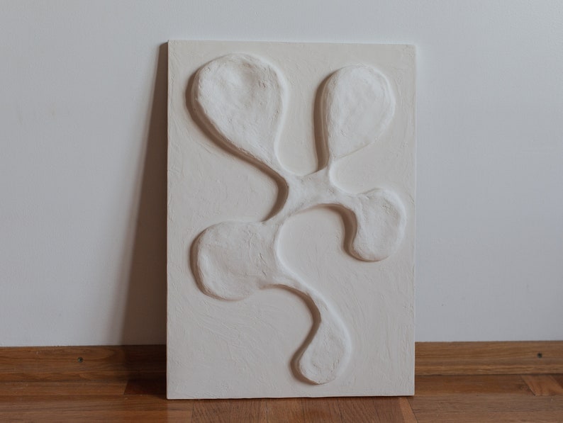 Wabi Sabi Wall Art, Japandi Wall Art, White Plaster Wall Art, Organic Shapes, Boho Home ...