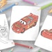 50 Cars Printable Coloring Pages, Lightning Mcqueen Coloring Book, Fun ...
