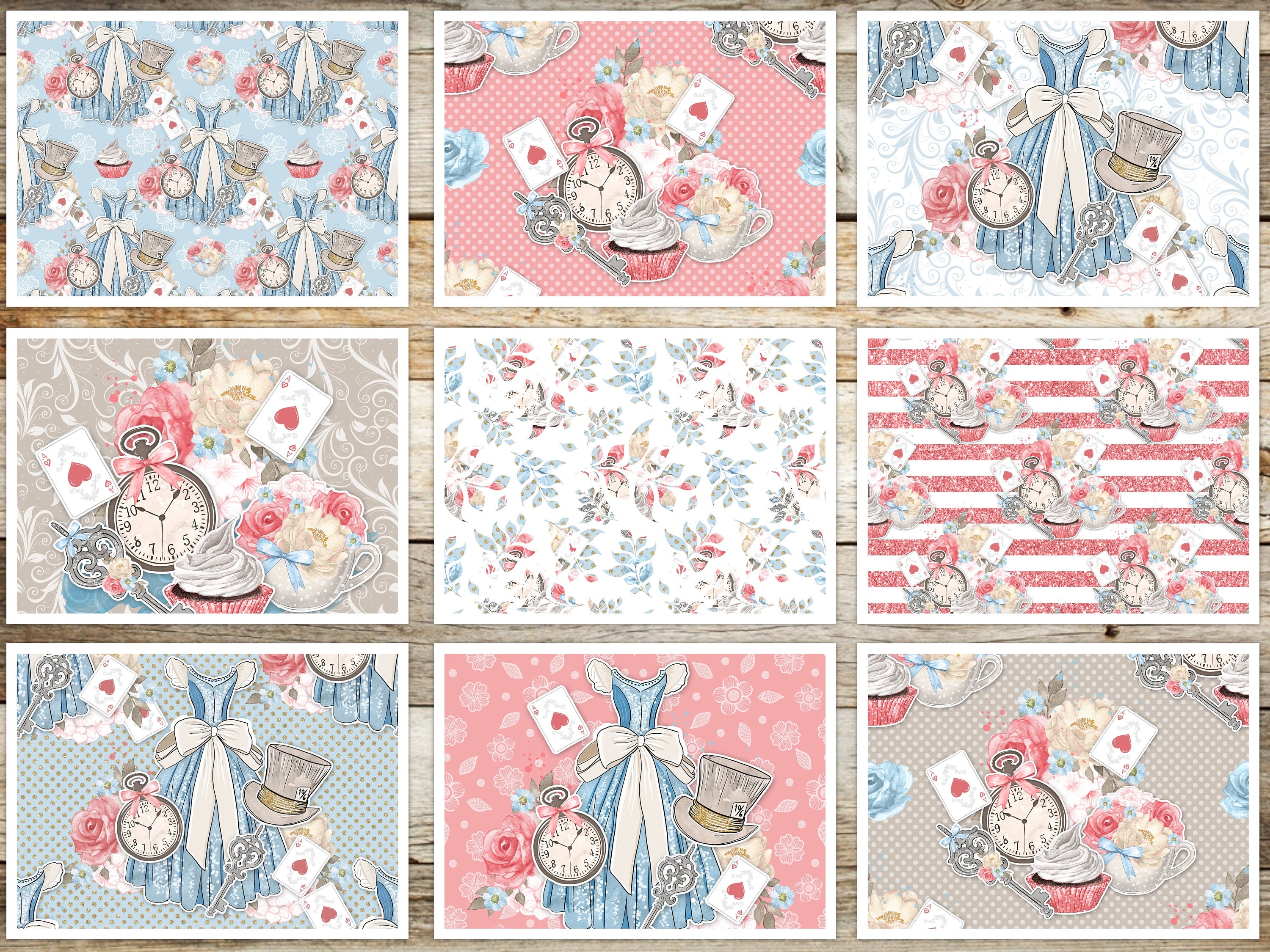 Alice in Wonderland Design,alice in Wonderland Digital Paper Pack ...