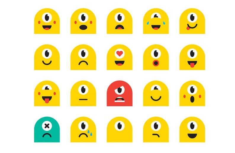 Smiley Face Digital Download PNG ,emoji & Smiley Bundle, Geometric ...