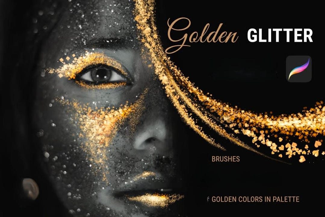 60 Glitter Brushes ,procreate Glitter Brushes, Sparkly Glitter Brushes ...