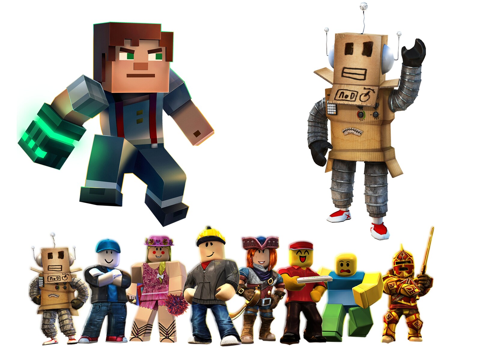 Roblox & Minecraft Clipart Art, Gaming Characters PNG (digital Download ...
