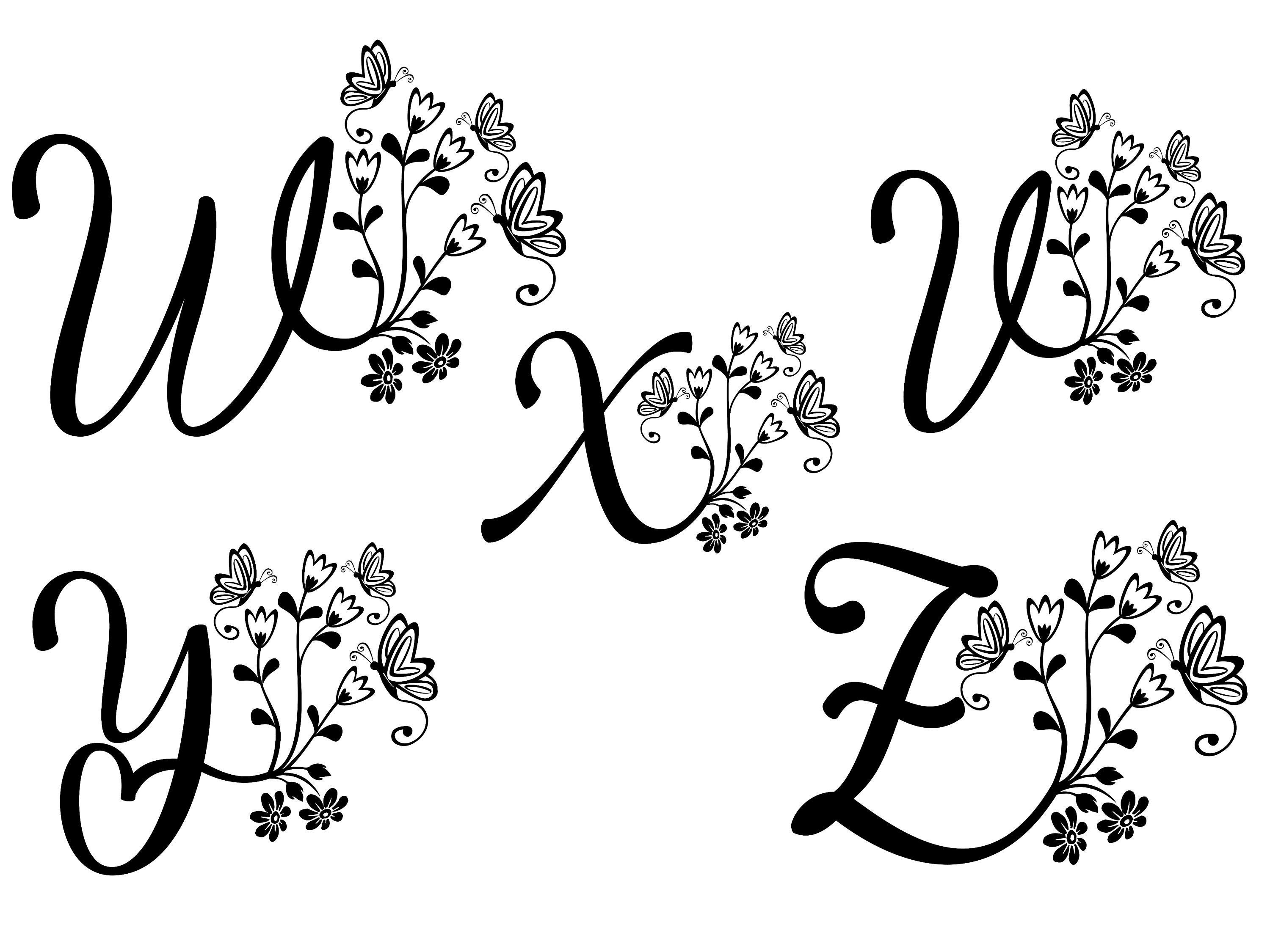 25 Botanical Svg Bundle,floral Split Monogram Svg,png,flower Monogram ...