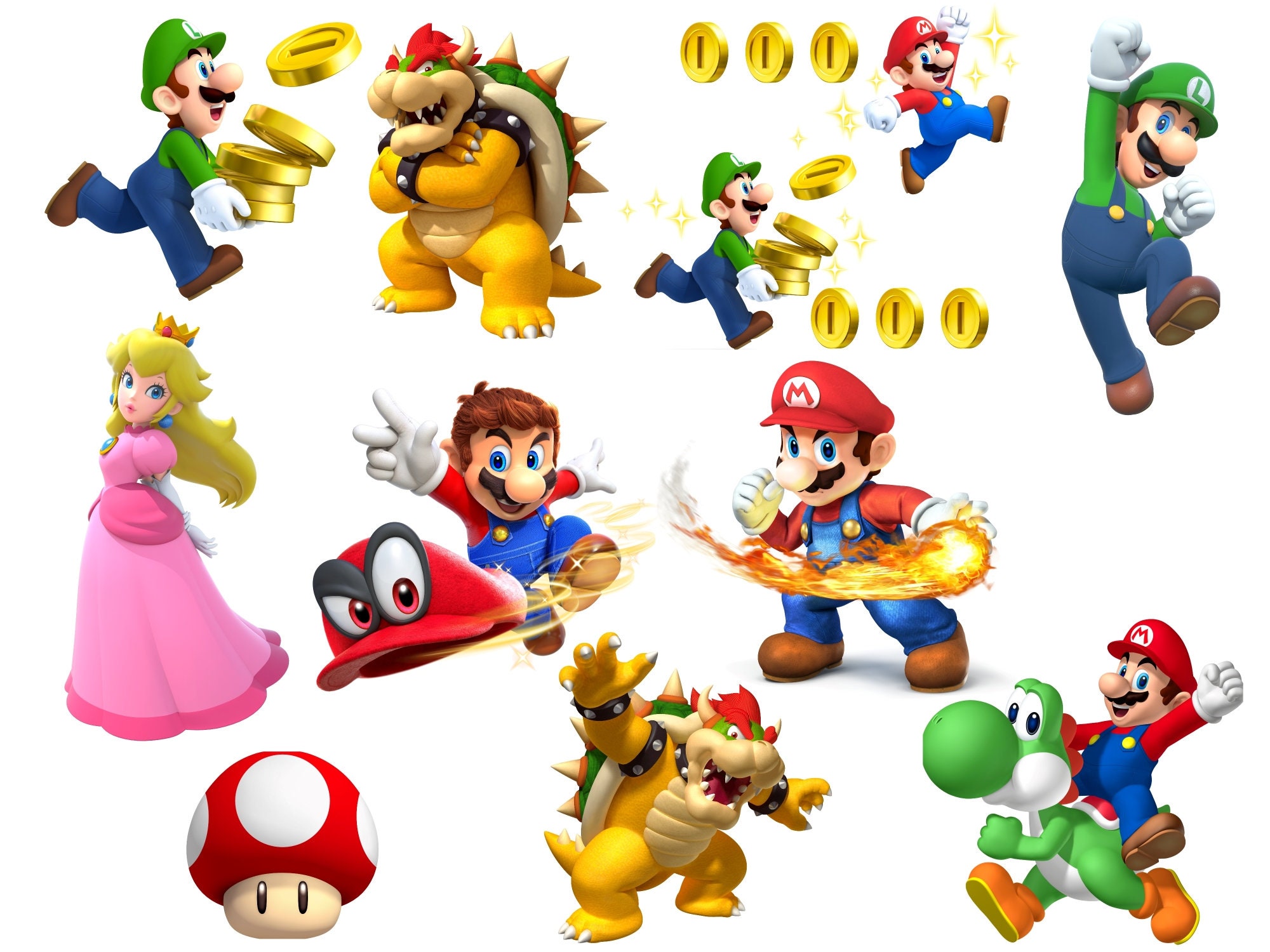Mario PNG Bundle, Super Mario Font, Mario PNG, Mario Png, Mario Tumbler Wrap, Super Mario PNG ...