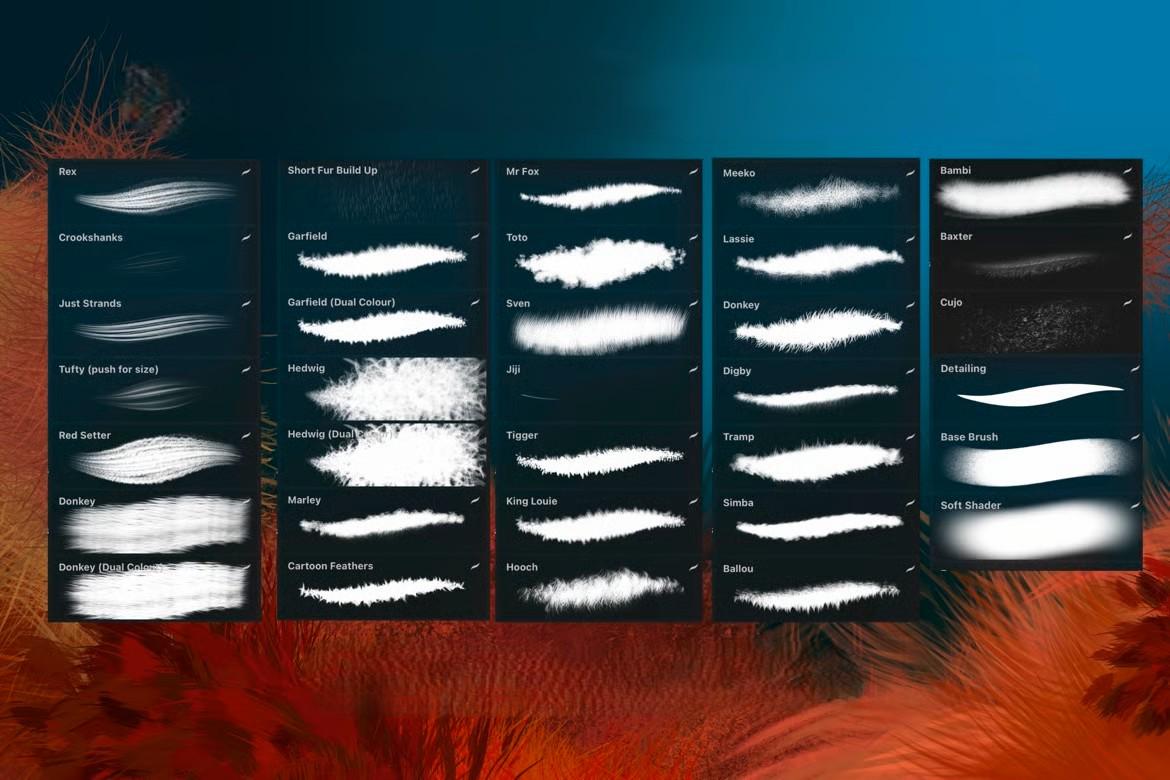 155 Brushes, Animal Fur Procreate Brushes, Fur Brushes Procreate ...