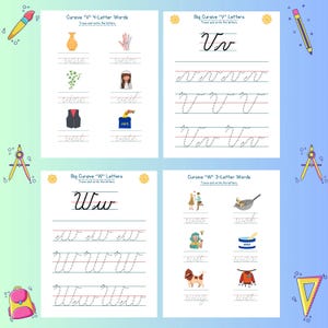 Cursive Alphabet Worksheets (from O-Z) Practice Worksheets for Kids ...