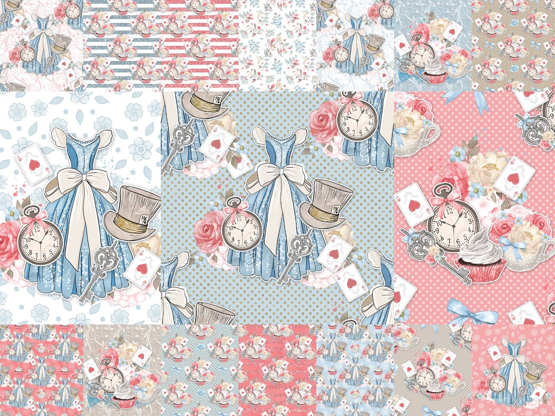Alice in Wonderland Design,alice in Wonderland Digital Paper Pack ...