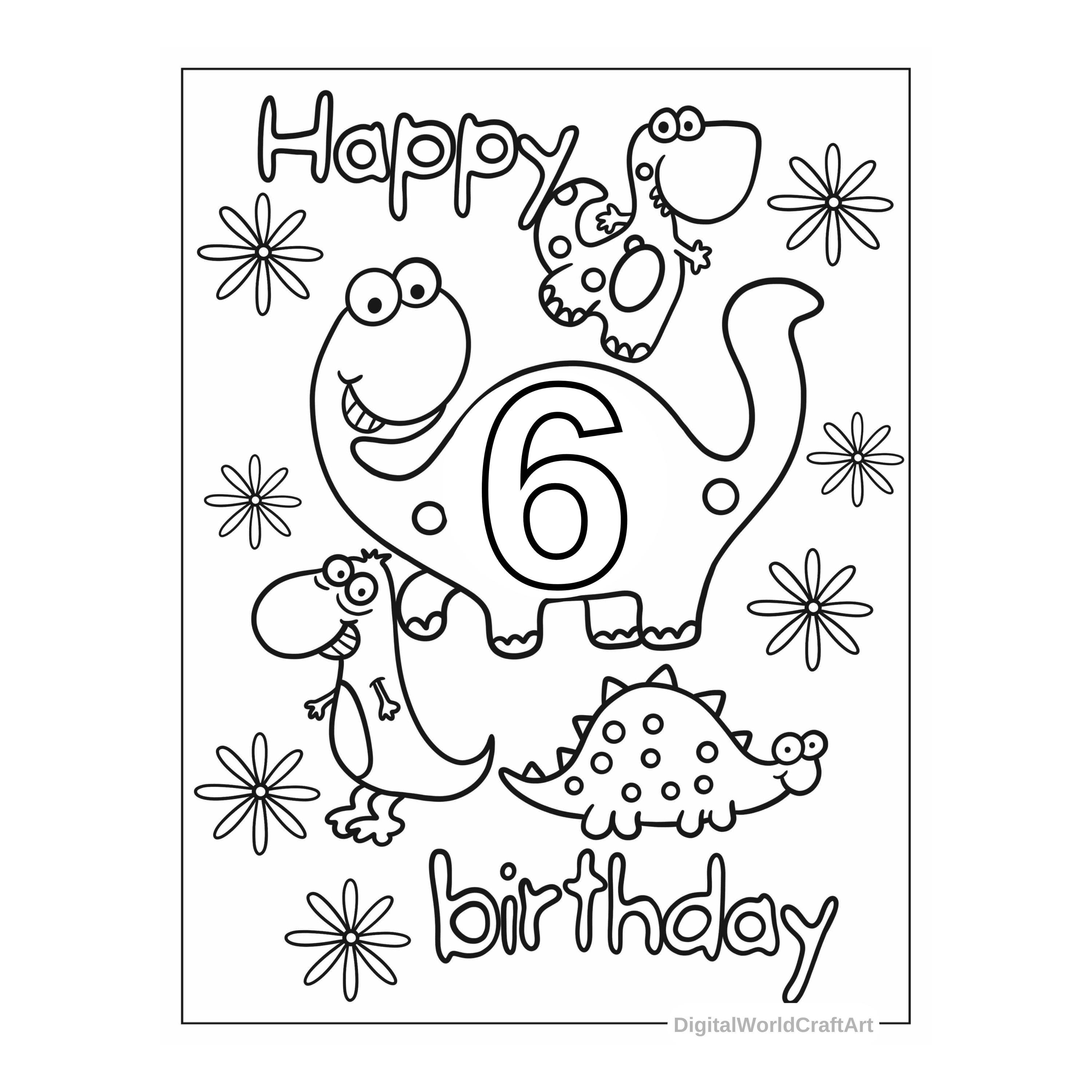 Customizable Birthday Coloring Pages, Birthday Party Coloring, Set of ...