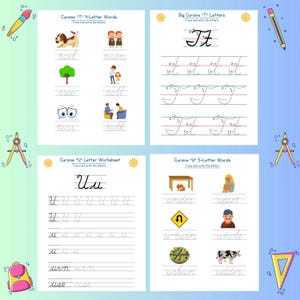 Cursive Alphabet Worksheets (from O-Z) Practice Worksheets for Kids ...