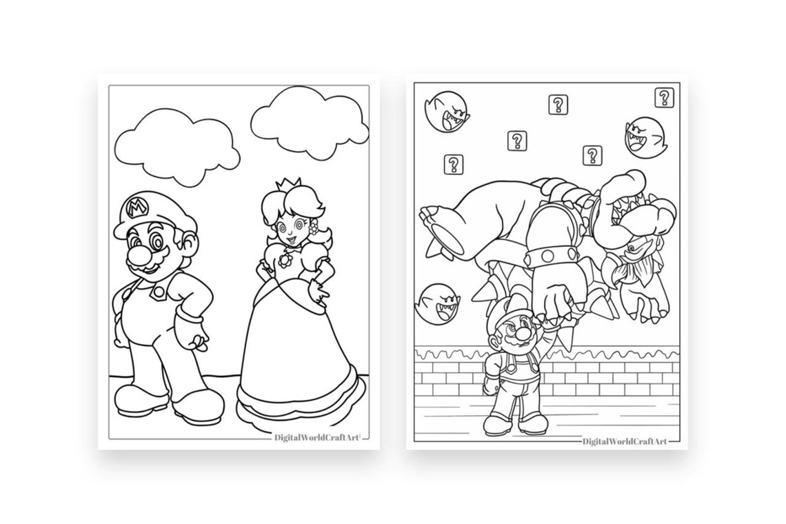 170 Super Mario Coloring Pages, Cartoon Coloring Pages for Kids ...