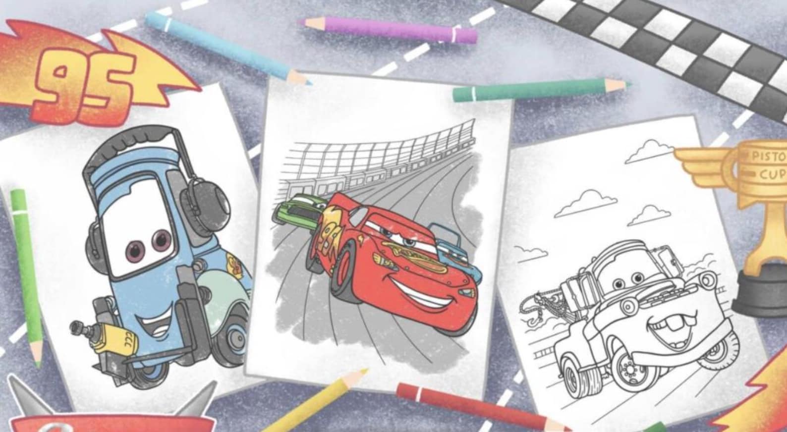 50 Cars Printable Coloring Pages, Lightning Mcqueen Coloring Book, Fun ...