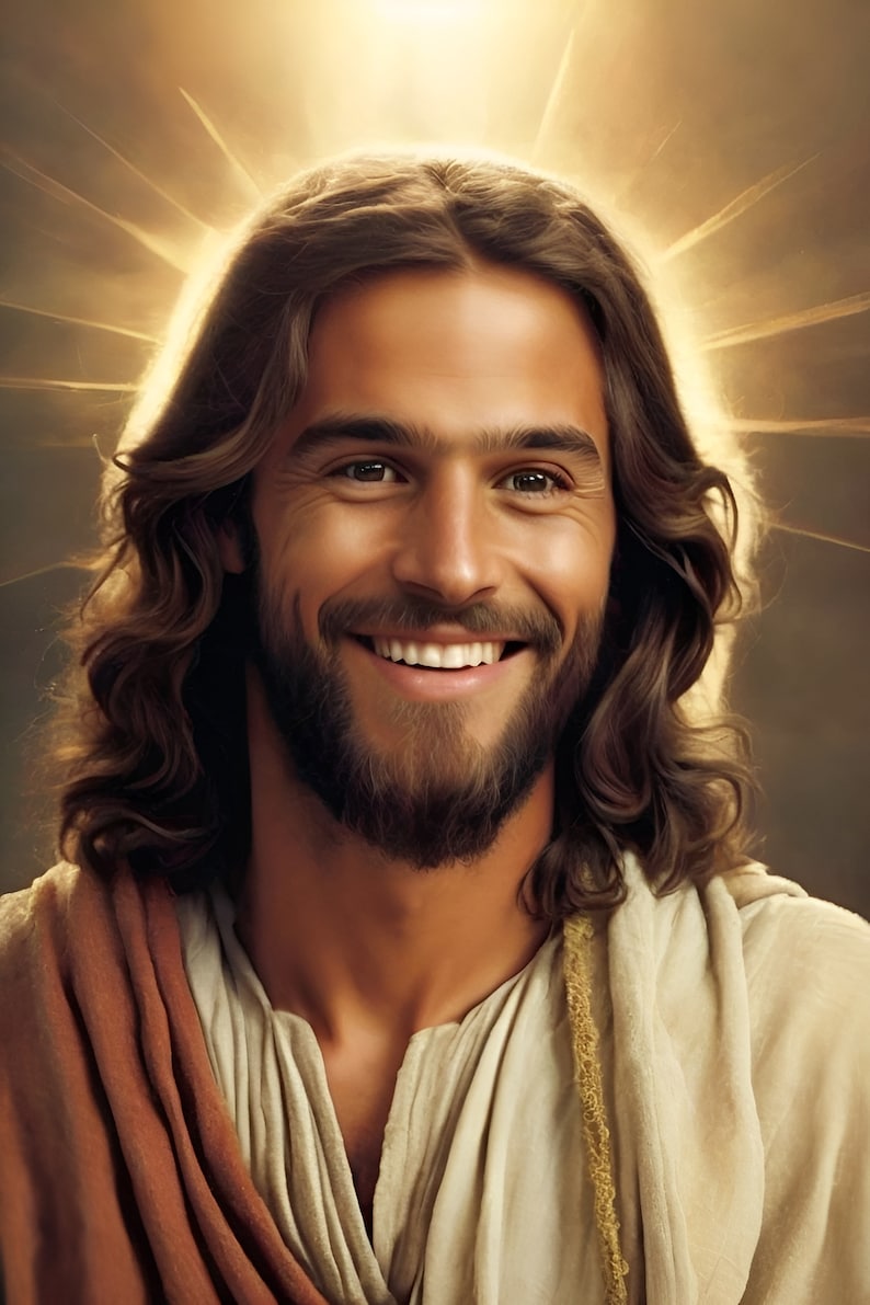 Jesus Smiling Wall Art Jesus Wall Art White (Download Now) - Etsy