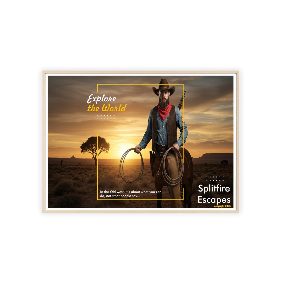 Cowboy Centaur Poster: Old West Fantasy Art, Wooden Frame - Etsy